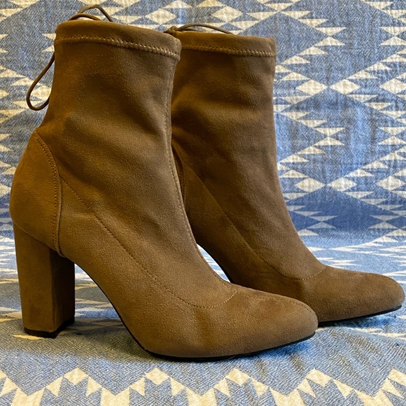 SHEIN | Shoes | Shein Faux Suede Heeled Ankle Boots | Poshmark